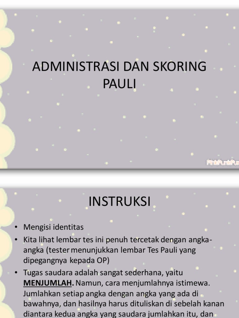 Skoring Pauli | PDF