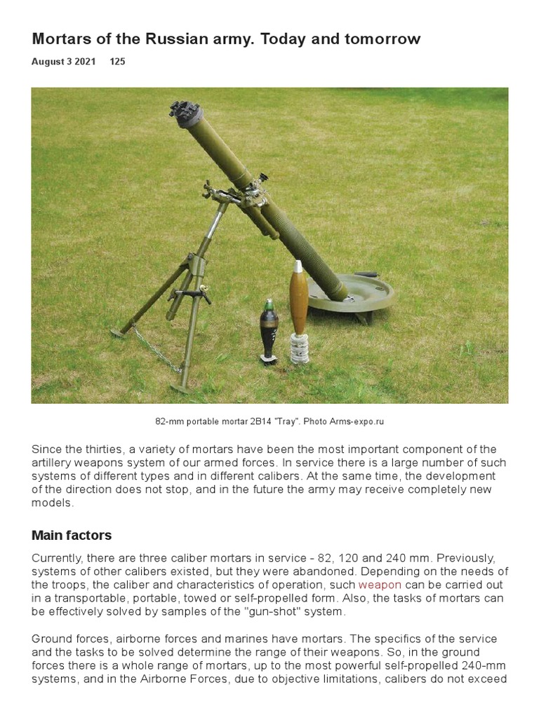 Overview of Russian Mortar Systems | PDF | Mortar (Weapon) | Artillery