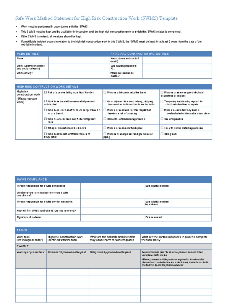 SMWS For HRCW Template | PDF | Safety | Occupational Safety And Health