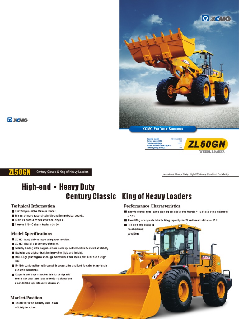 ZL50GN: XCMG For Your Success | PDF | Loader (Equipment) | Axle