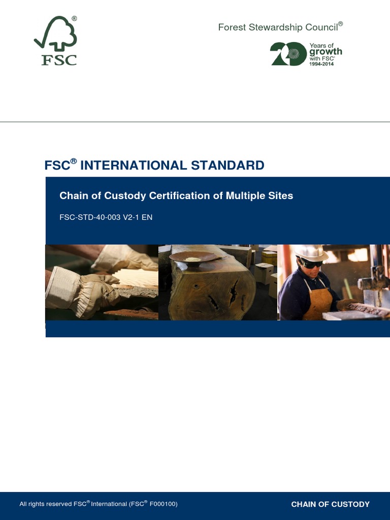 FSC-STD-40-003 V2-1 EN COC Certification of Multiple Sites | PDF ...