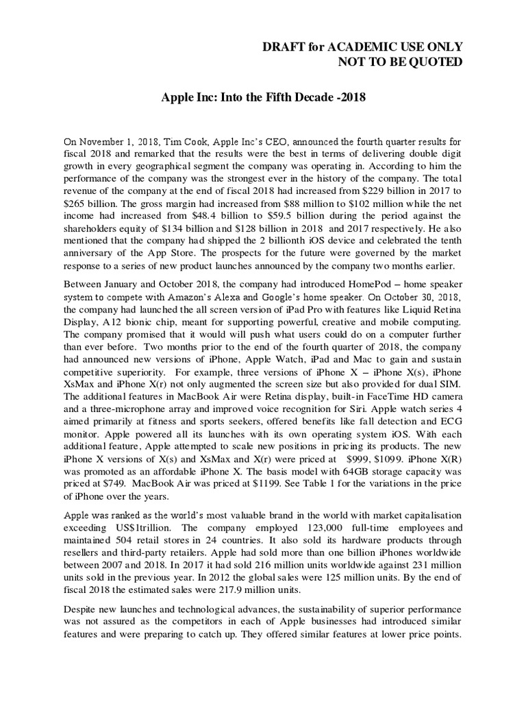 Case Study Apple Case | PDF | I Phone | Apple Inc.