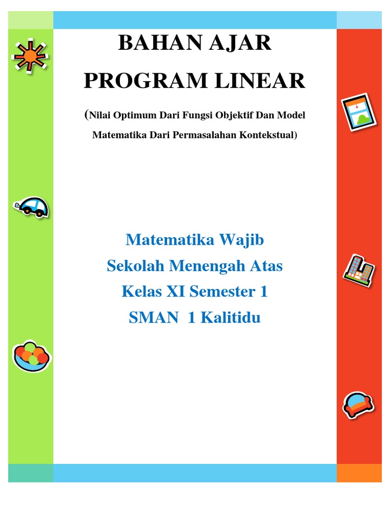 Contoh Bahan Ajar Program Linier | PDF