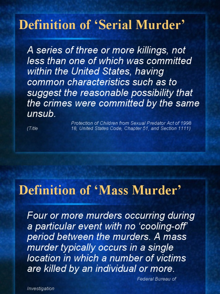 Definition of Serial Murder' | PDF