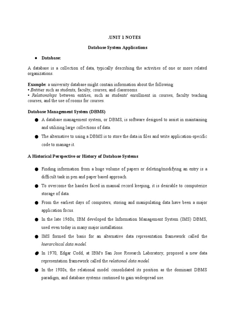 Database Systems Notes | PDF | Databases | Relational Database