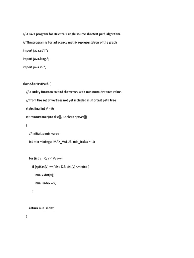 Java Implementation of Dijkstra's Alogrith | Download Free PDF | Vertex ...