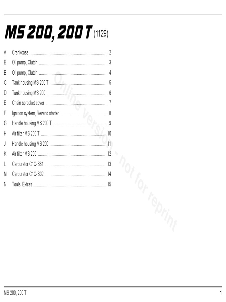Stihl MS200T IPL | PDF | Engines | Machines