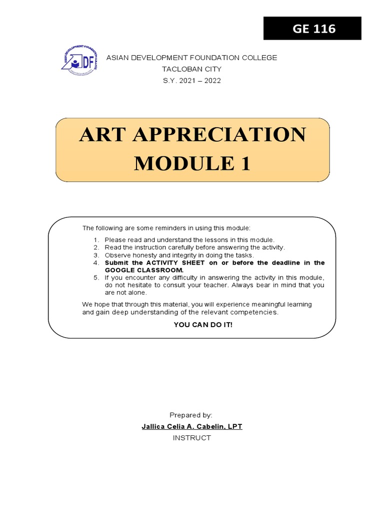 Module 1 Art Appreciation (Pre-Lim) | PDF | Paul Cézanne | Experience