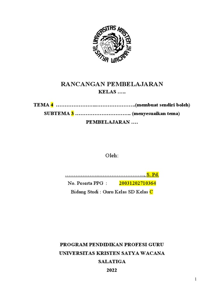 Contoh TEMPLATE RPP | PDF