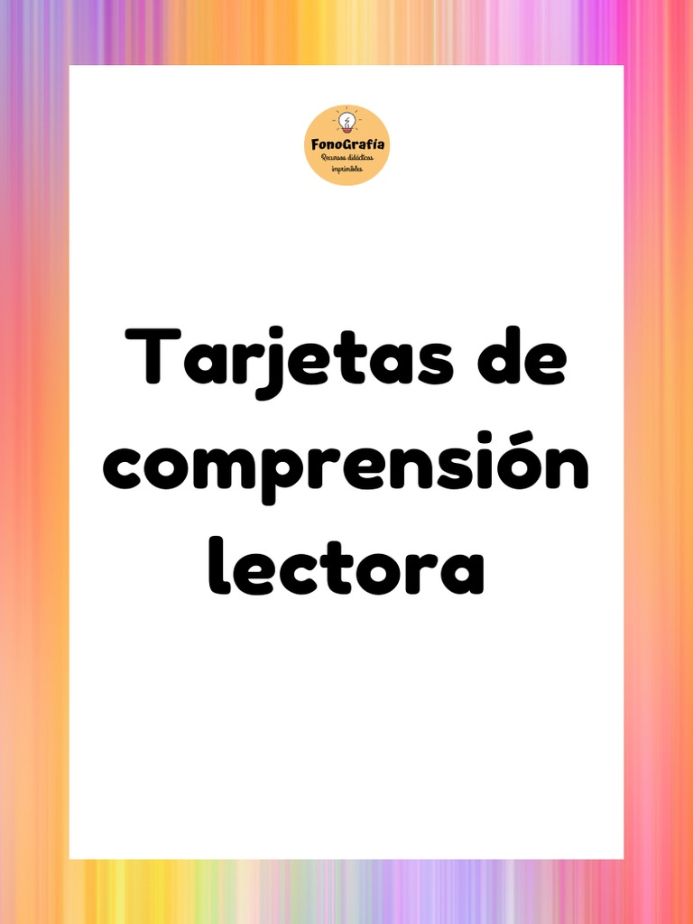 Tarjetas de Comprension Lectora | PDF