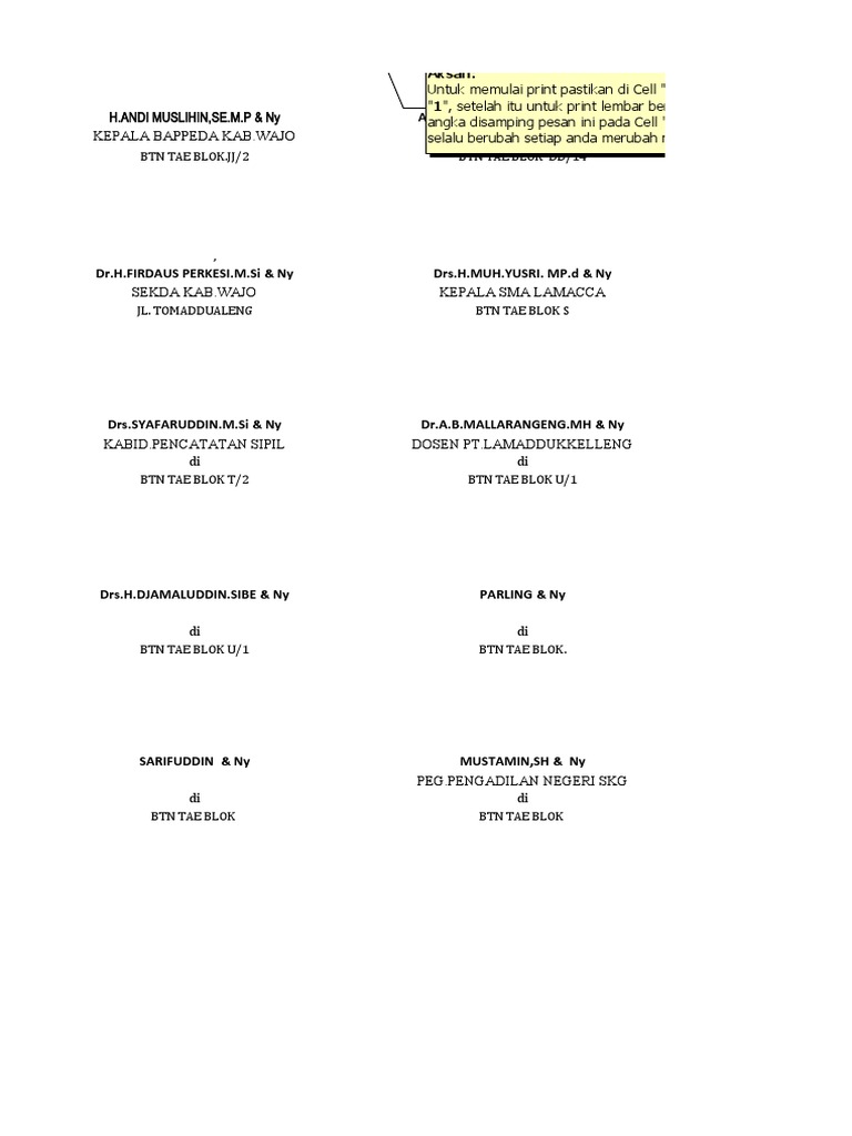 Label Undangan FORM | PDF