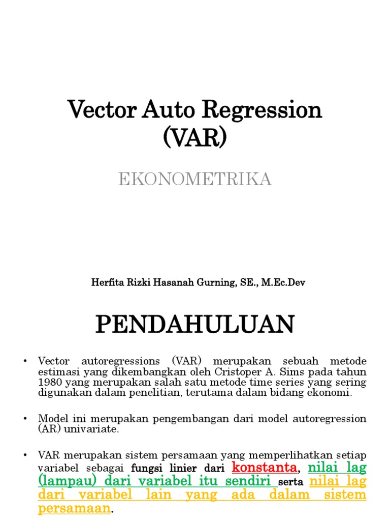 Analisis Model Vector Autoregression | PDF | Metode & Bahan Ajar