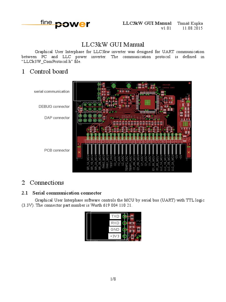 Graphical User Interface Manual for the LLC3kW Inverter: A Technical ...