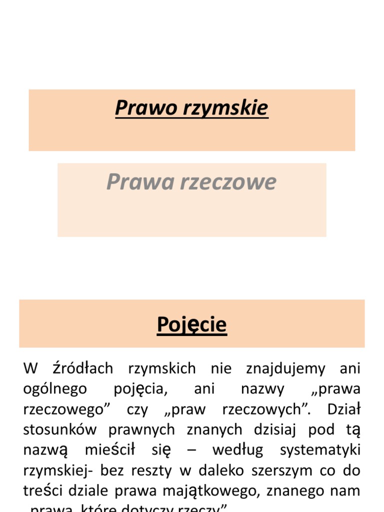 Prawo Rzymskie - Prawo Rzeczowe | PDF