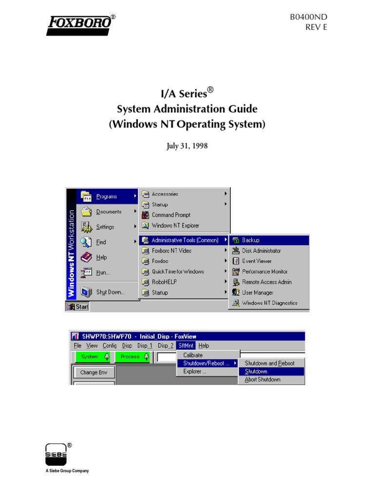 I/A Series System Administration Guide (Windows NT Operating System ...