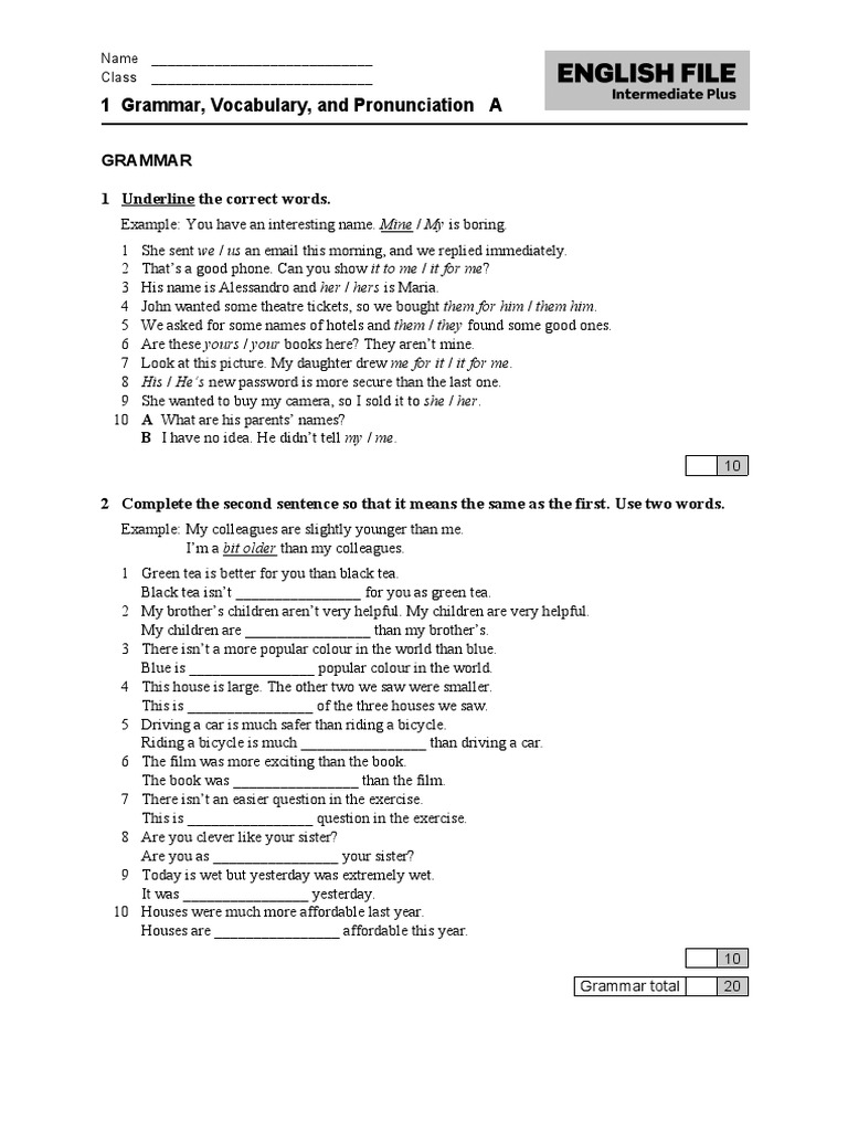 EIC 5 - Practice Exercises - Unit 1 | PDF | Linguistics