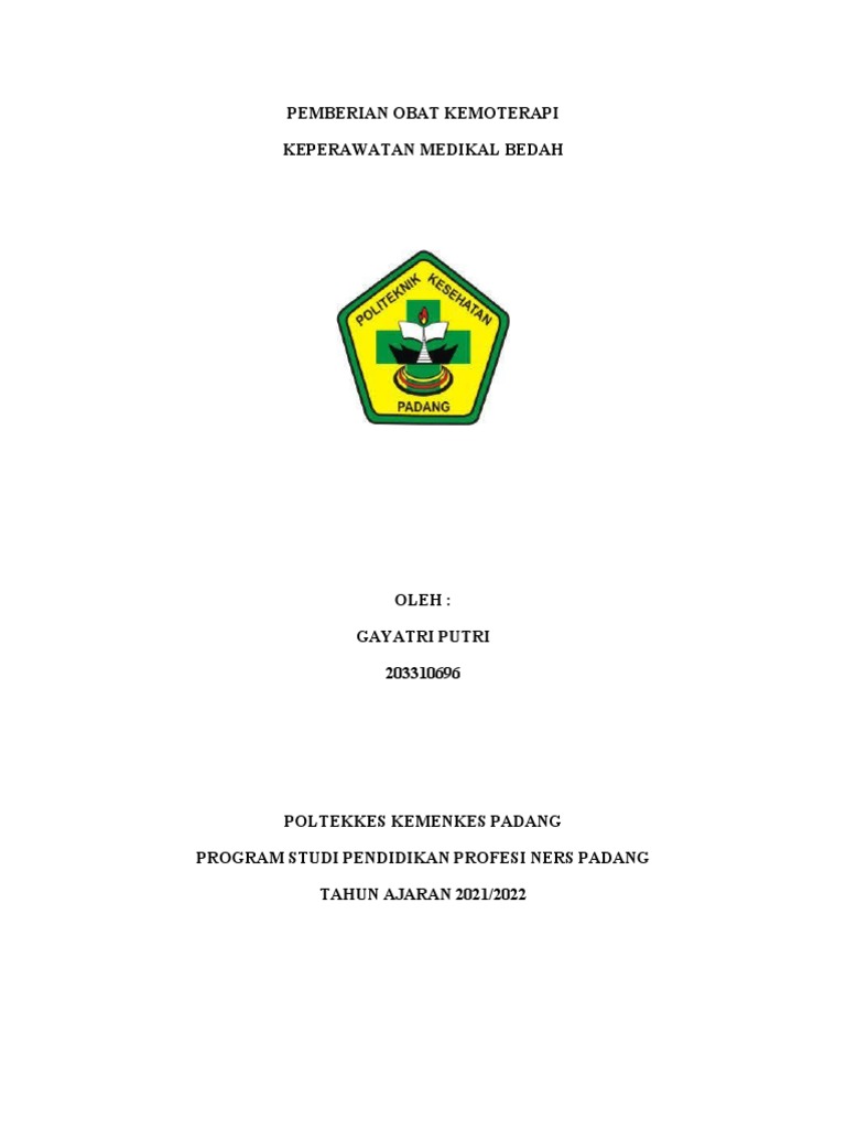 Panduan Pemberian Kemoterapi Kanker | PDF | Kesehatan Holistik | Sains ...