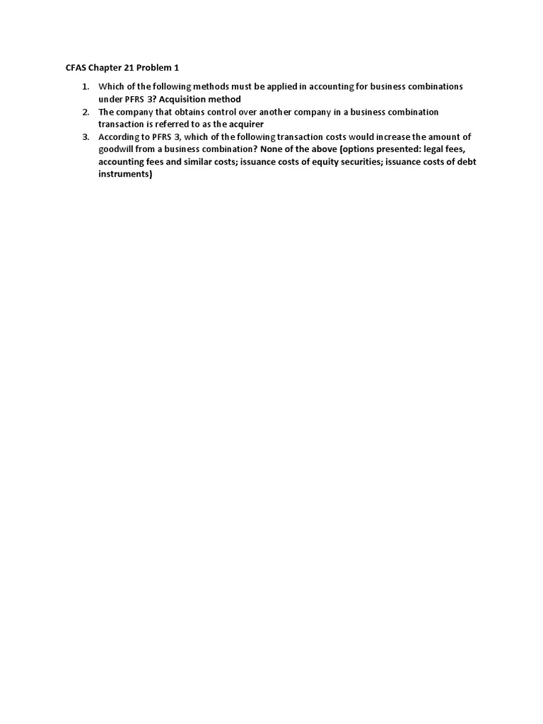 CFAS Chapter 21 Problem 1 | PDF