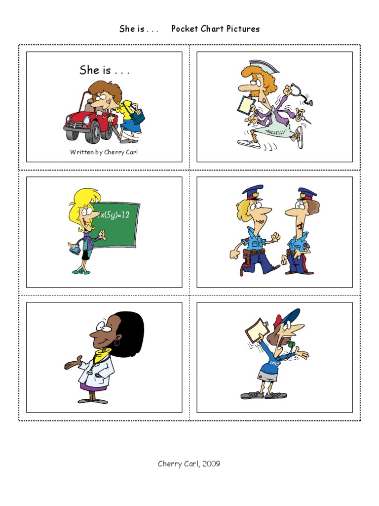 She Is - . - Pocket Chart Pictures | PDF