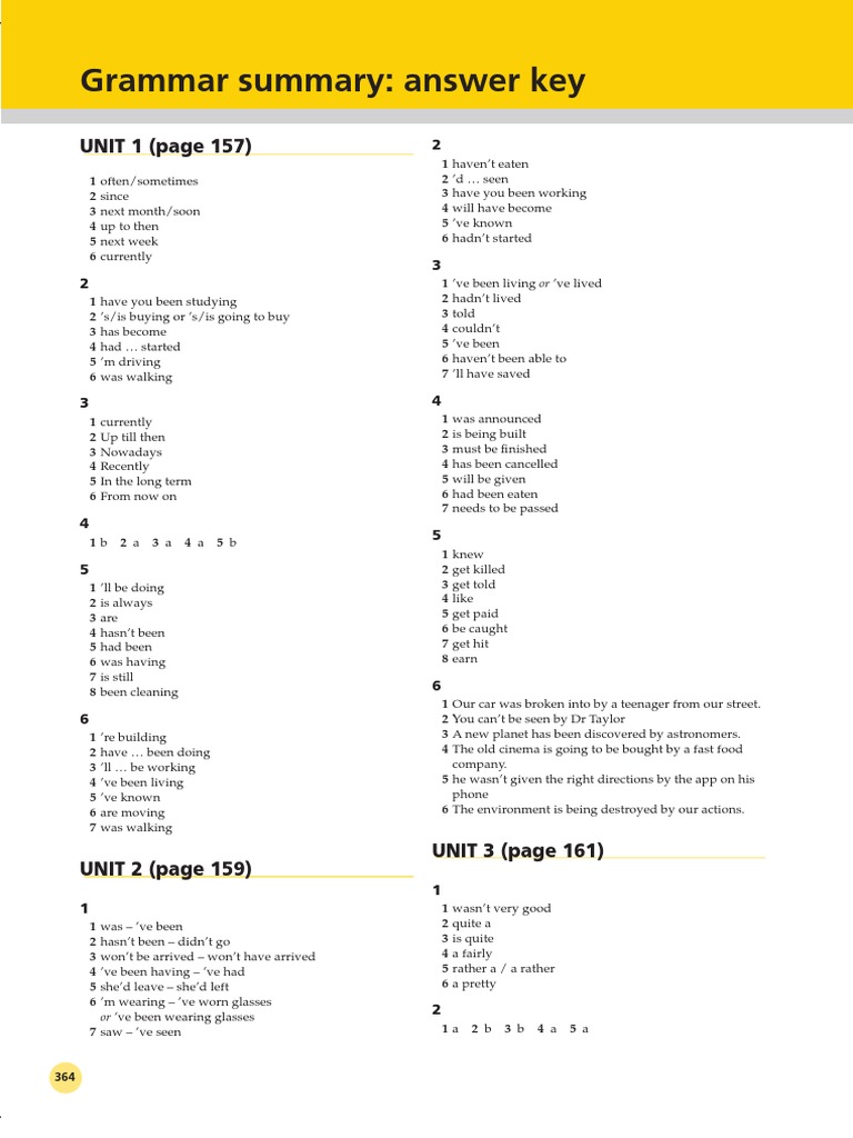 Answer Keys Life 2 Grammar Reference | PDF