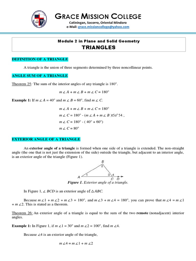 Geometry of Triangles: Key Concepts Regarding the Properties ...