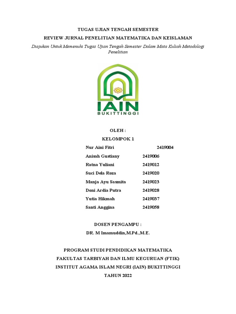 Kel 1 Revisi Uts Metopen | PDF