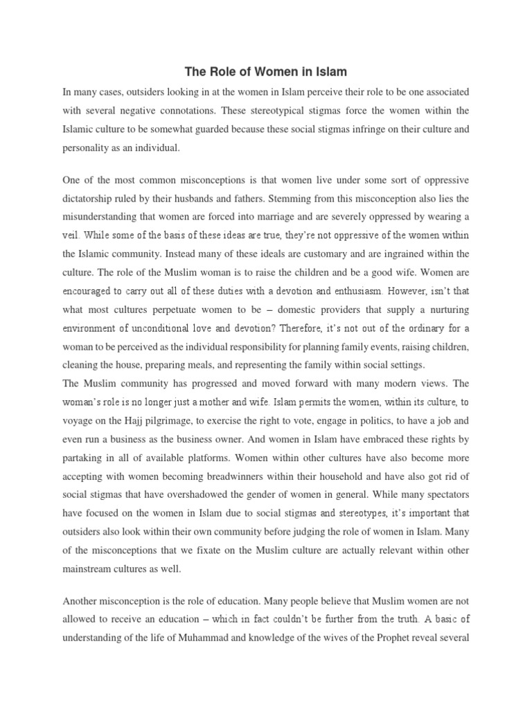 Understanding Women's Roles in Islam | PDF | Women In Islam | Gender Role