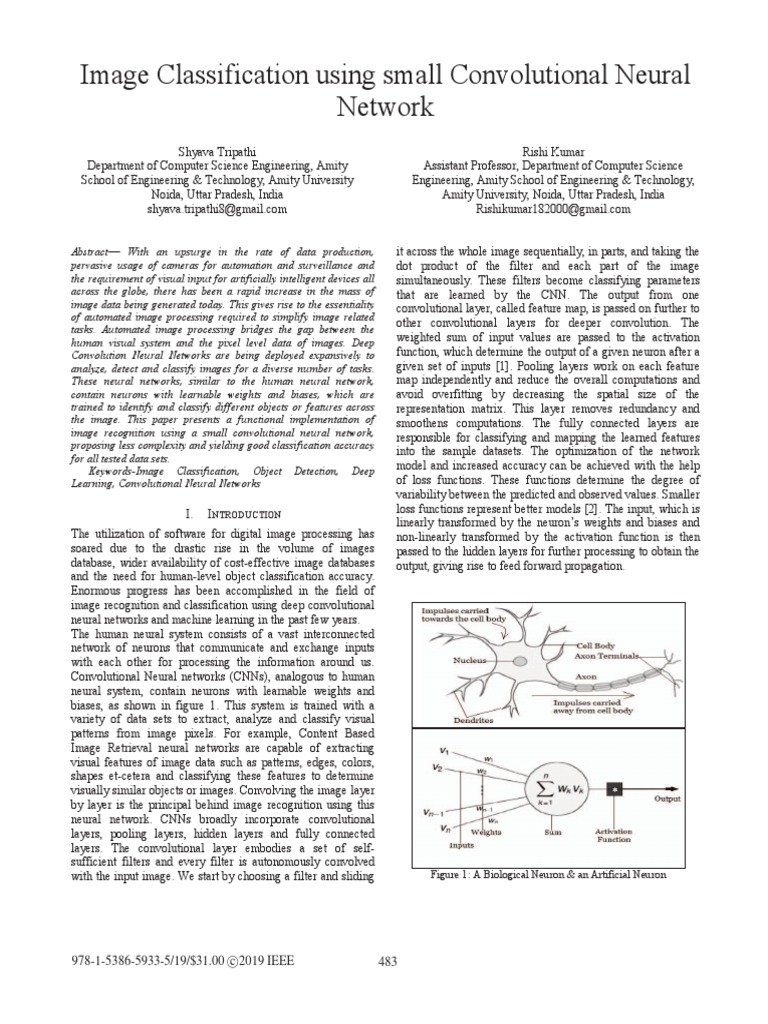 Image Classification Using Small Convolutional Neural Network | PDF ...