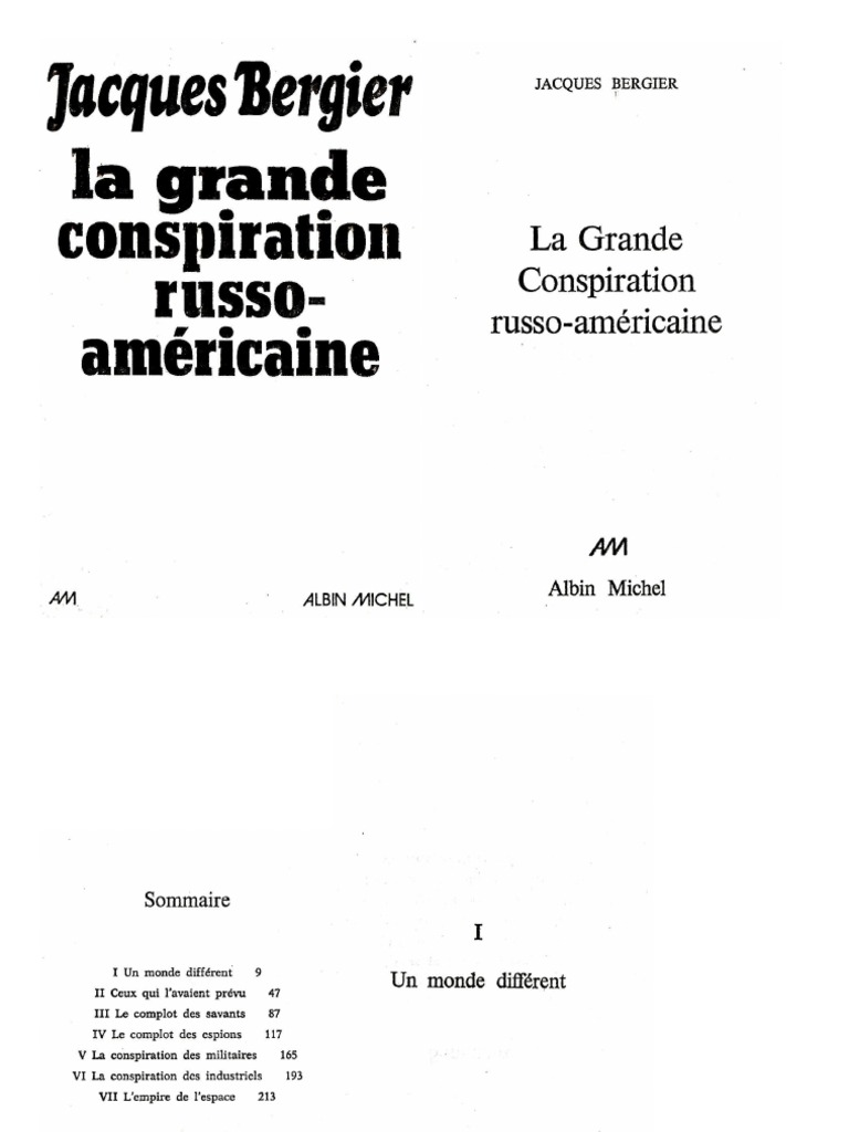 1978 - Jacques Bergier - La Grande Conspiration Russo-Américaine | PDF