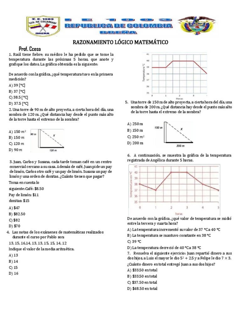 Problemas de Razonamiento Logico Matematico Ccesa007 | PDF