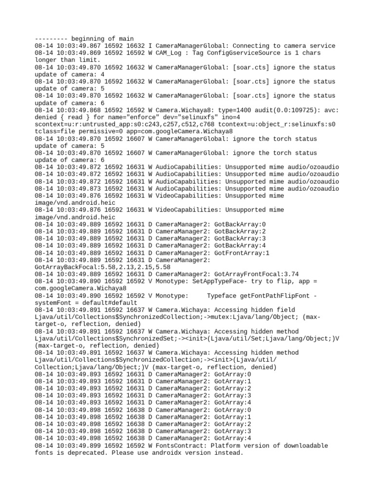 Camera Debug Log Analysis | PDF | Data Compression | Software Development