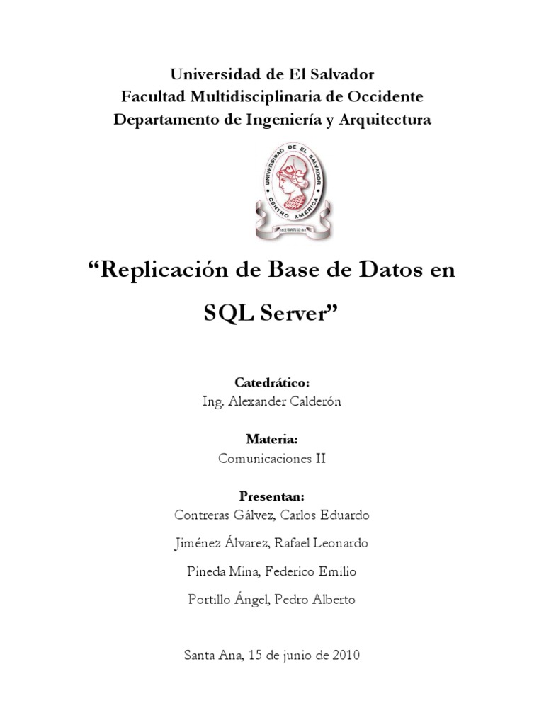 Replicación SQL Server | PDF | Servidor SQL de Microsoft | Gestión de ...