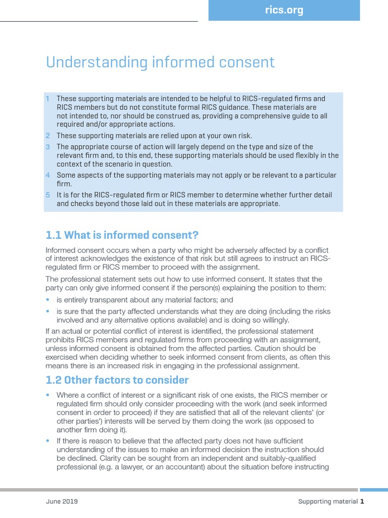 Understanding Informed Consent | PDF | Informed Consent | Conflict Of Interest