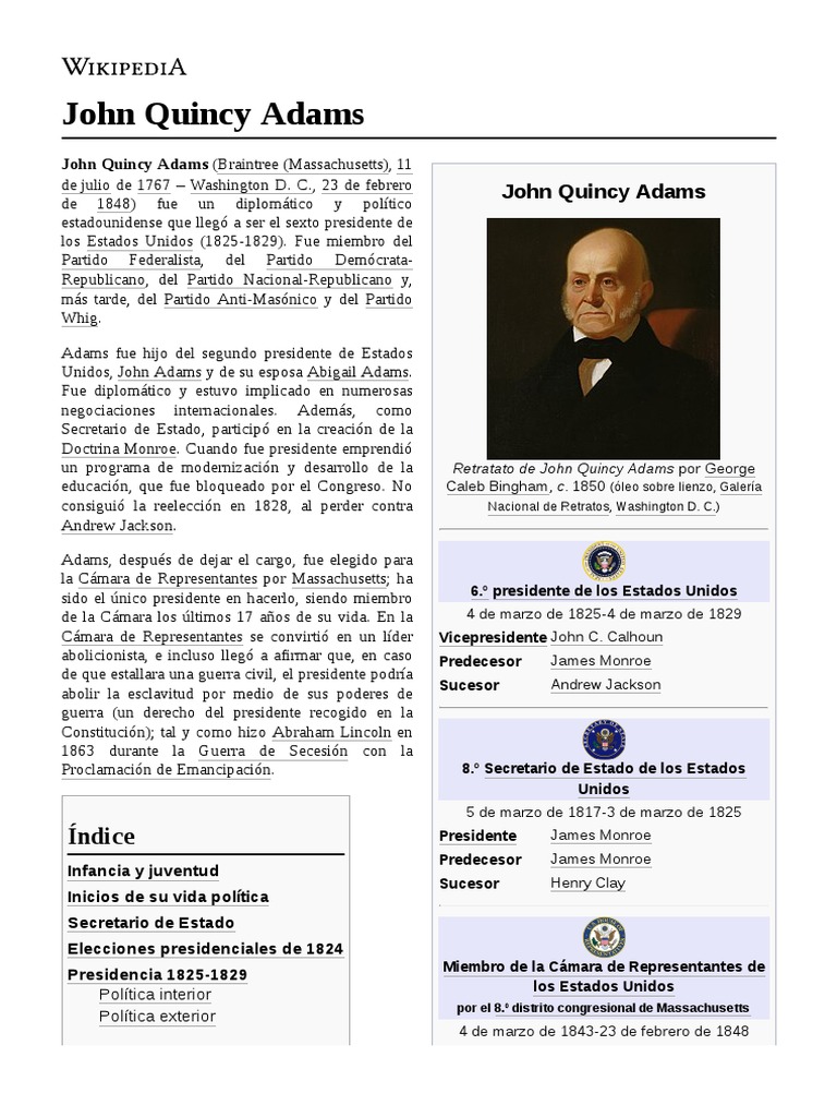 John Quincy Adams | PDF | John Quincy Adams | Andrew Jackson