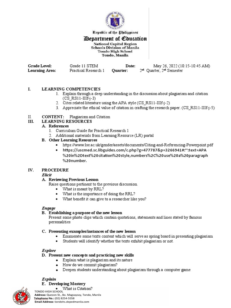 Practical Research 1 | Download Free PDF | Citation | Plagiarism