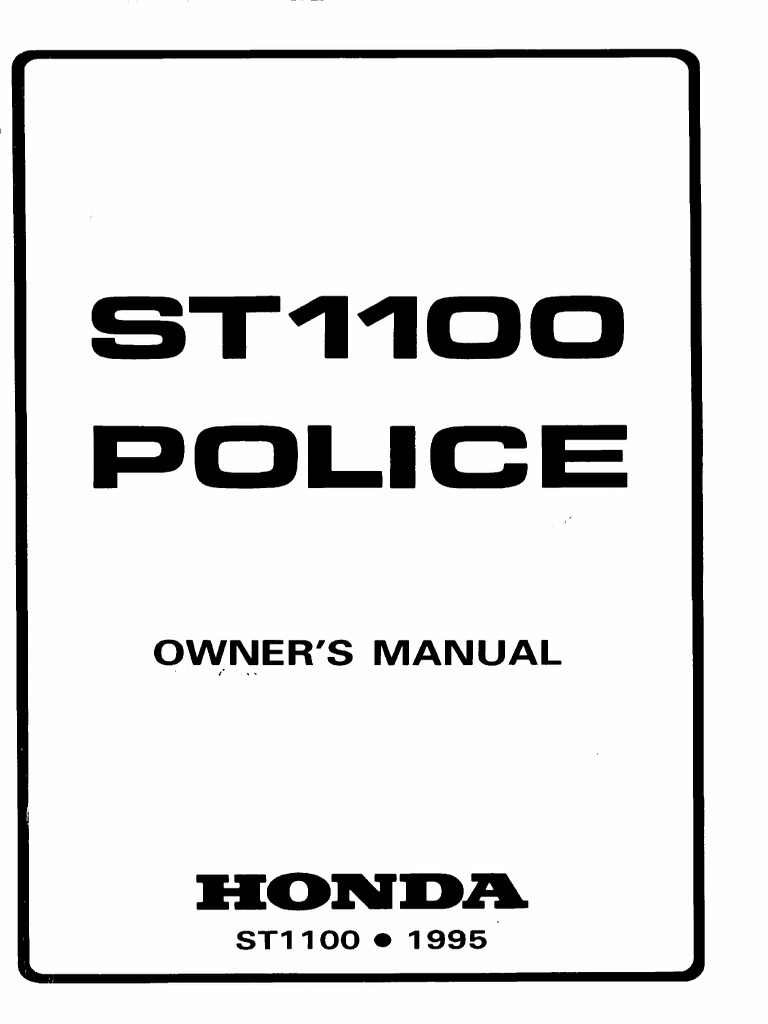 st1100 Police Owners Manual | PDF