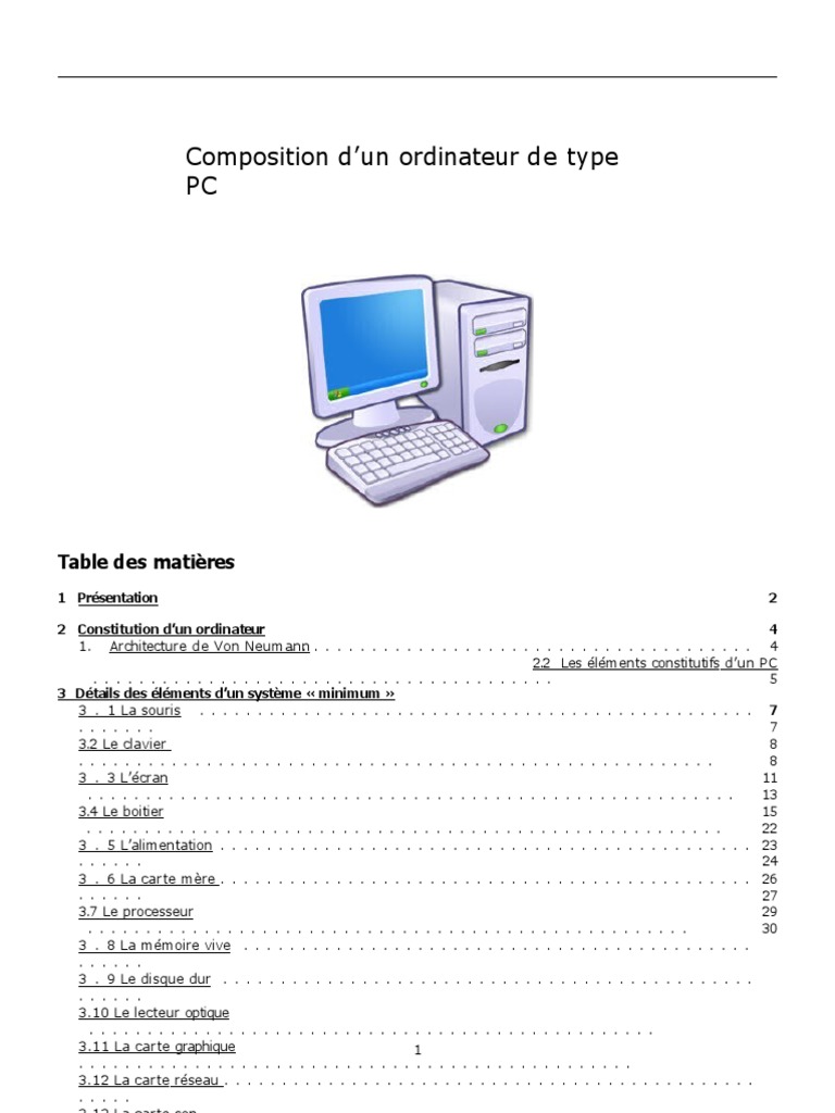 Composants essentiels d'un PC | PDF | Disque dur | Solid-state Drive