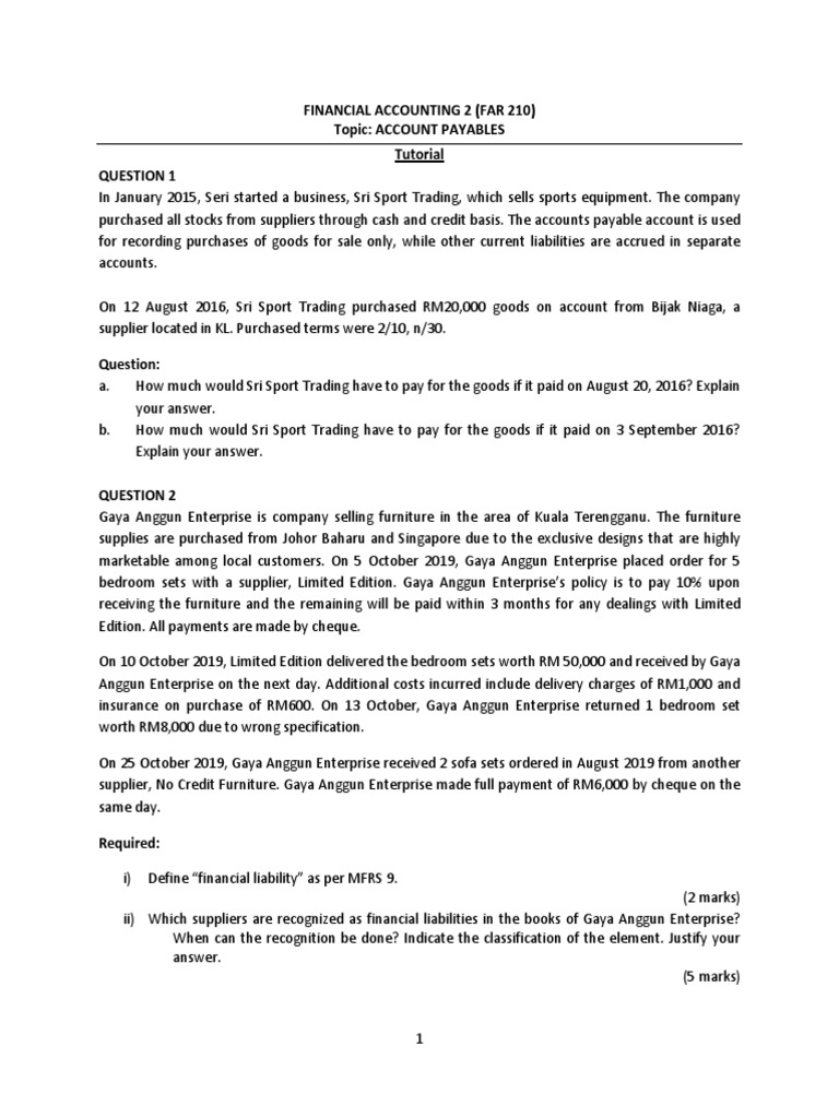 Accounts Payable in Business Transactions | PDF | Accounts Payable ...