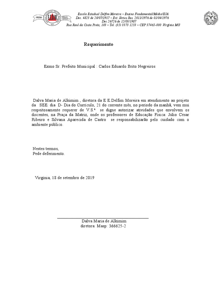 Modelo de Requerimento | PDF