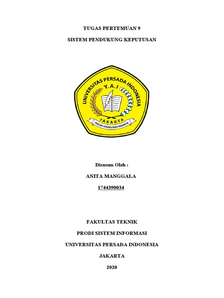 09anita Manggala (1744390034) Tugas SPK Pertemuan 9 | PDF
