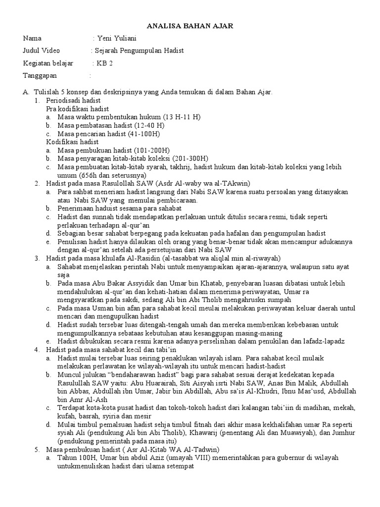 Analisa Bahan Ajar KB 2 | PDF