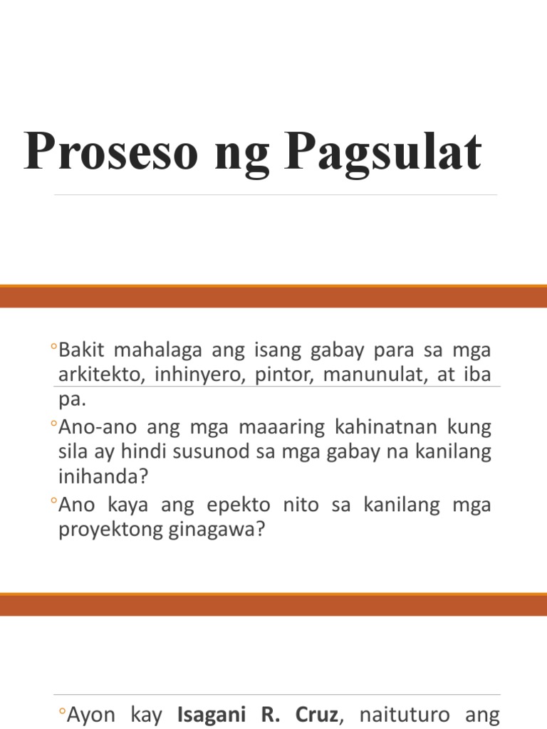 Proseso NG Pagsulat | PDF