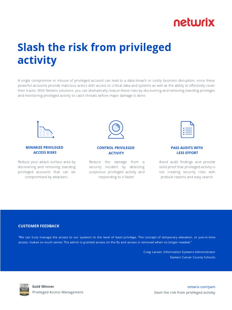 Netwrix Privileged Access Management Datasheet | PDF | Trademark | Risk