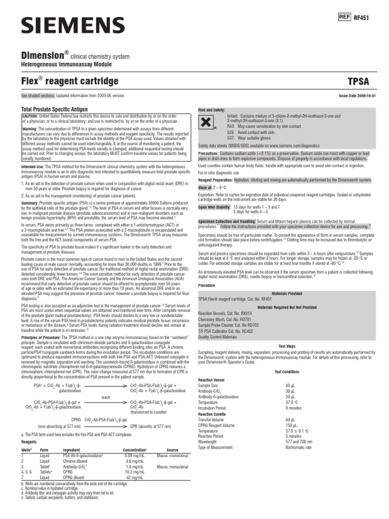 TPSA-ML Flex Insert | PDF | Prostate Specific Antigen | Medical Specialties