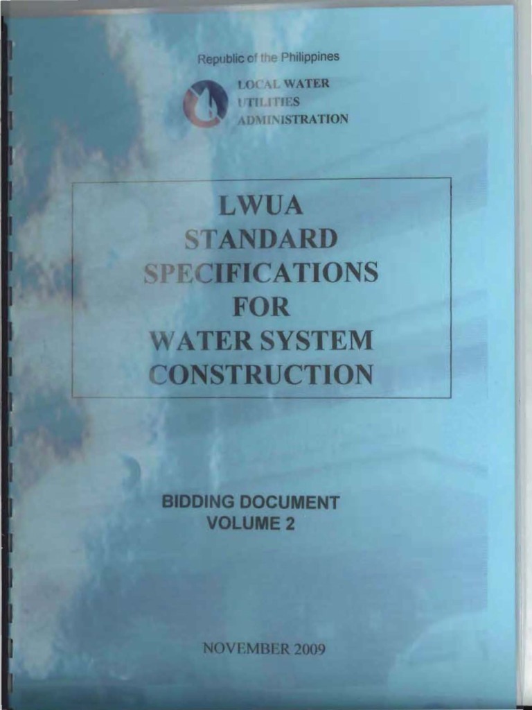 LWUA Standard Specification Water System Construction 2009 | PDF | Pipe ...