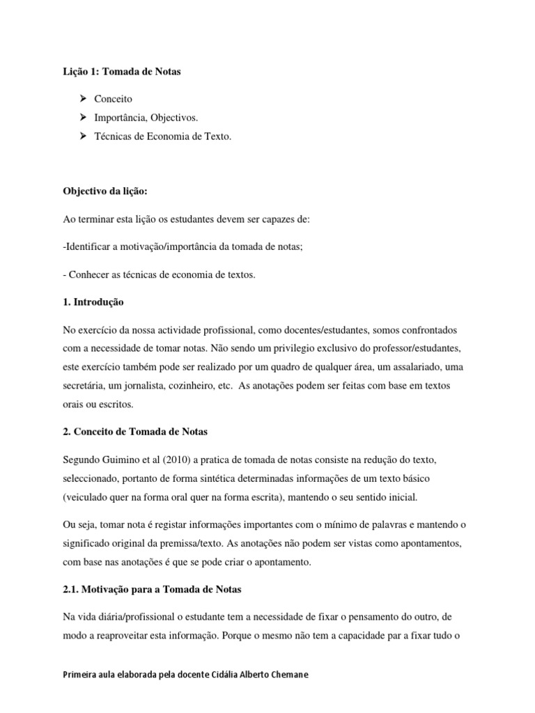 Aula 1-Tomada de Notas | PDF | Informação | Economia