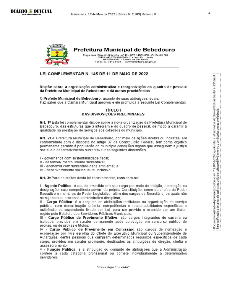 Lei Complementar 145 - Lei Complementar 145-22 | PDF | Administração ...