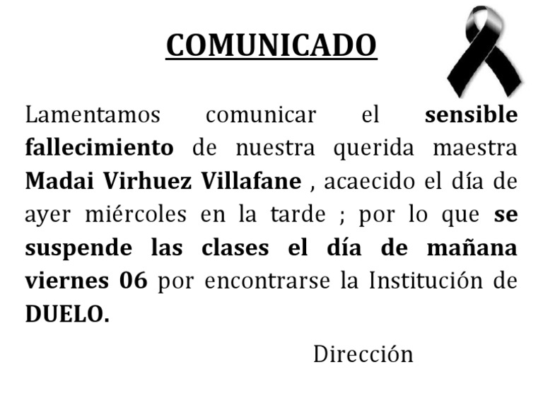 Comunicado Duelo | PDF