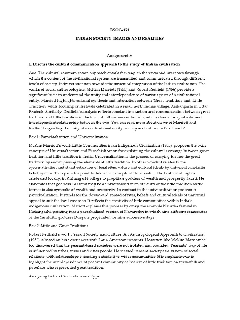 BSOG-171 Indian Society: Images and Realities | PDF | Indology | City