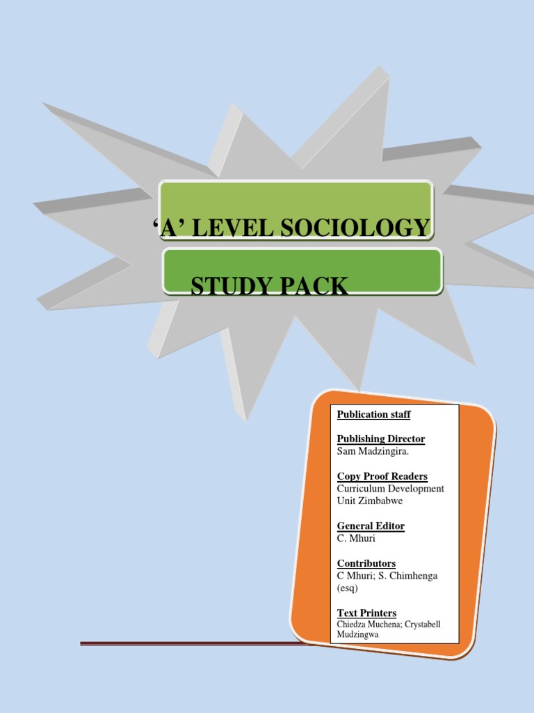 'A' Level Sociology Study Pack | PDF | Sociology | Scientific Method